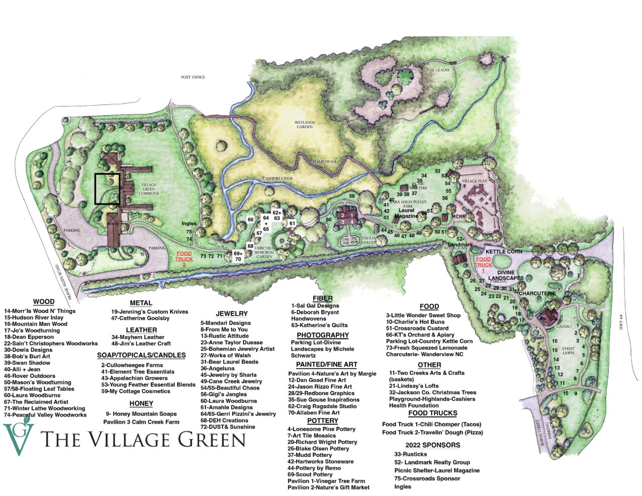 CVLF 2022 Map - The Village Green Of Cashiers